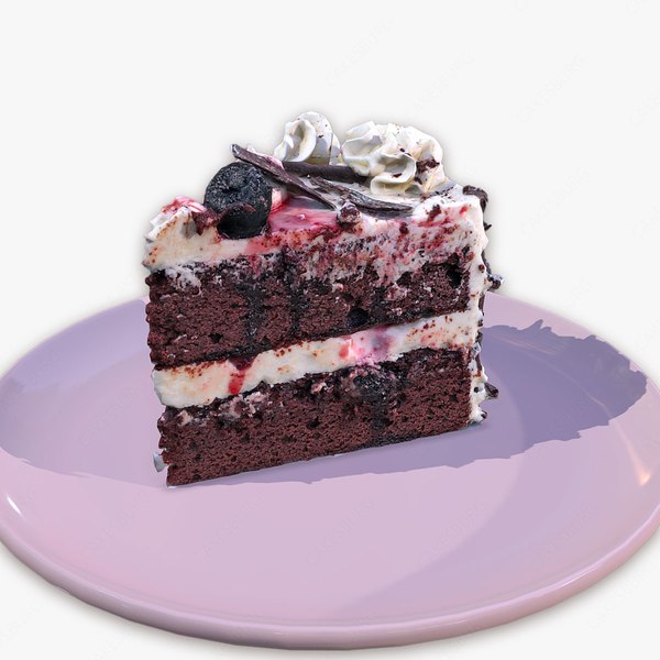 A Slice Of Black Forest Gateau 3D 모델 - TurboSquid 1969166