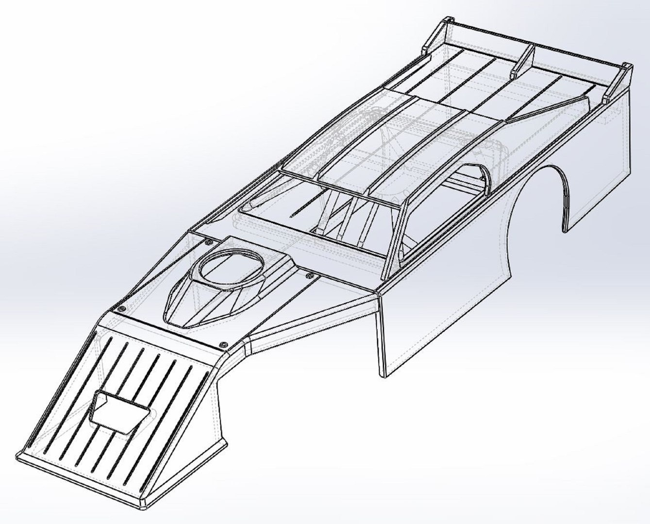 Shell Of Asphalt Modified Stock Car V2 Scale 1 To 25 3D Model ...