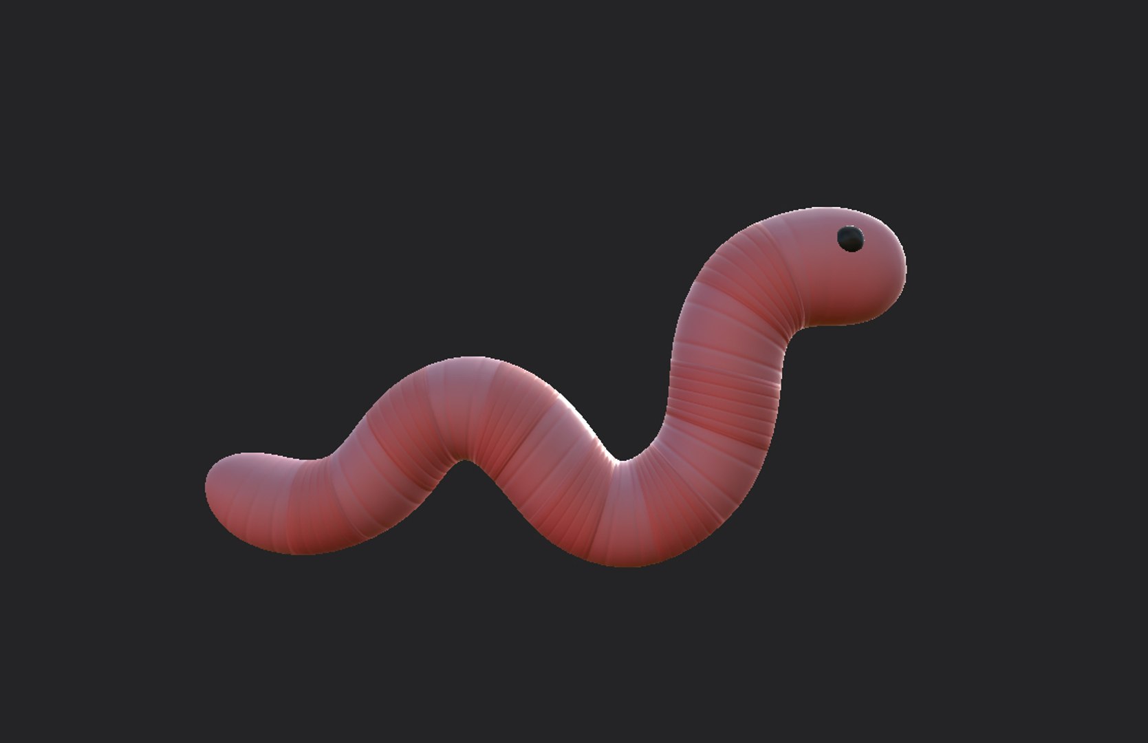 3D Cartoon Worm - TurboSquid 1604635