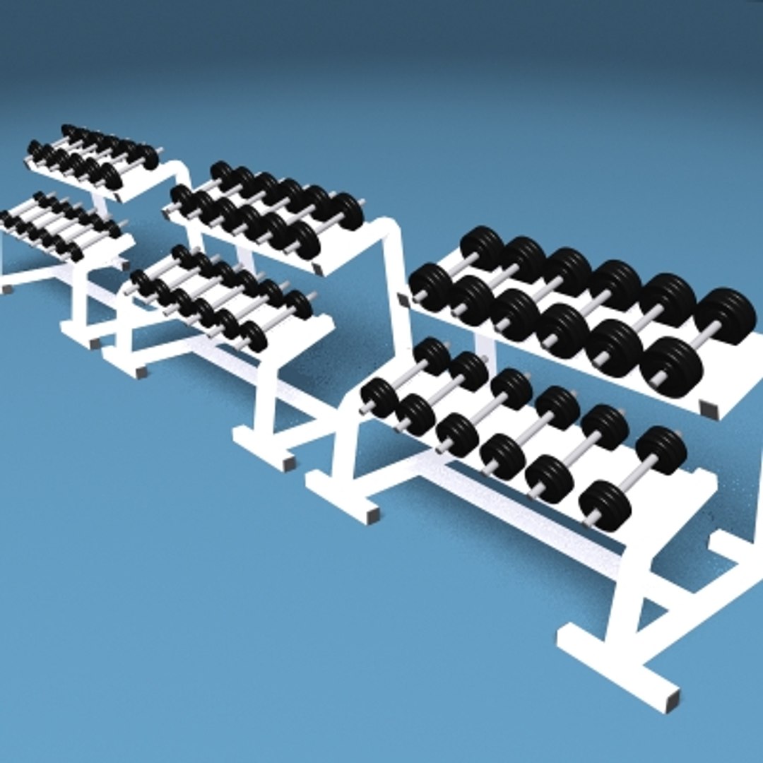 Dumbell Weights Rack 3d Model