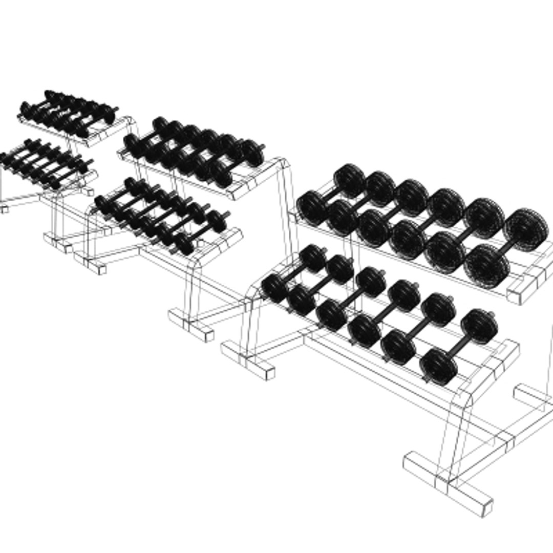 Dumbell Weights Rack 3d Model