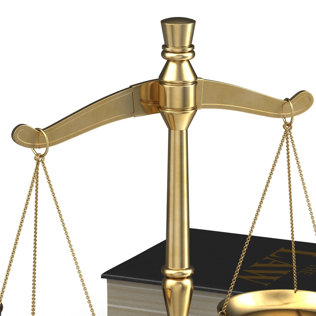3d legal gavel scales law model