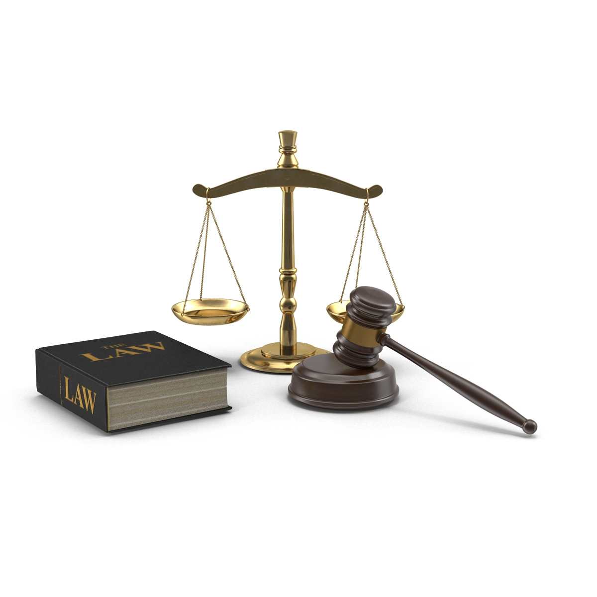 3d legal gavel scales law model