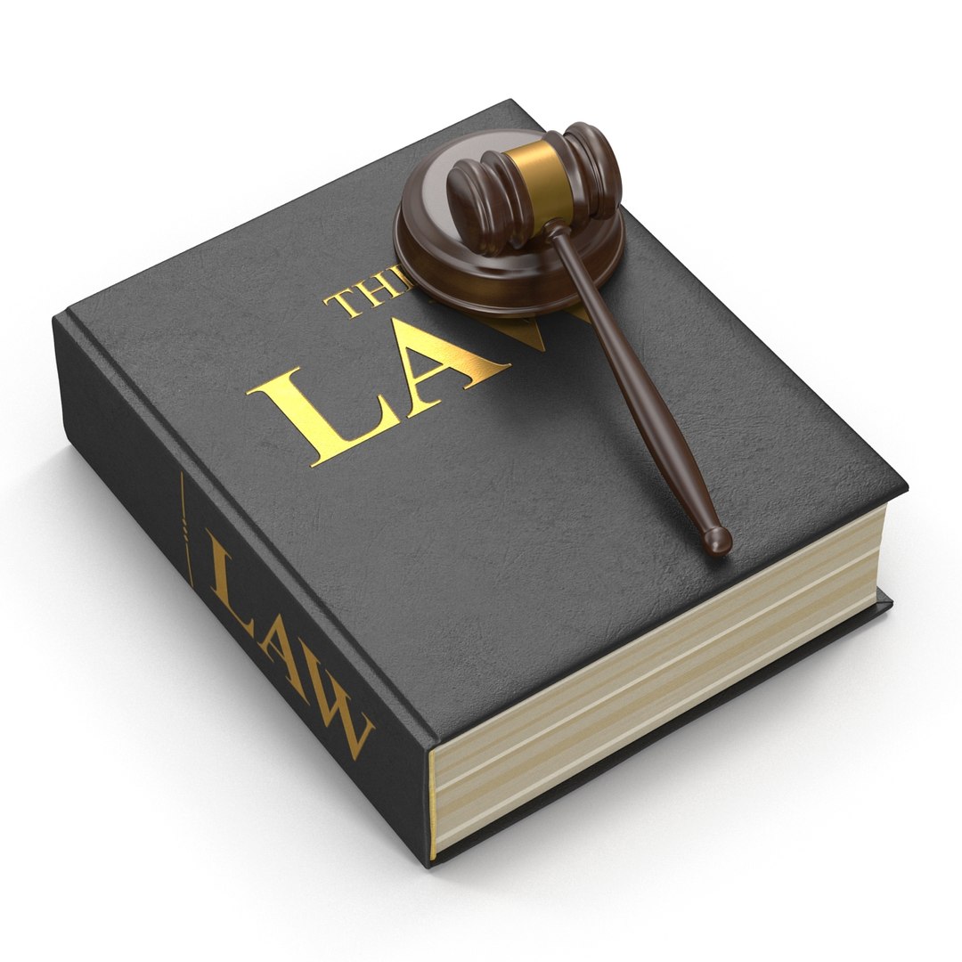 3d legal gavel scales law model