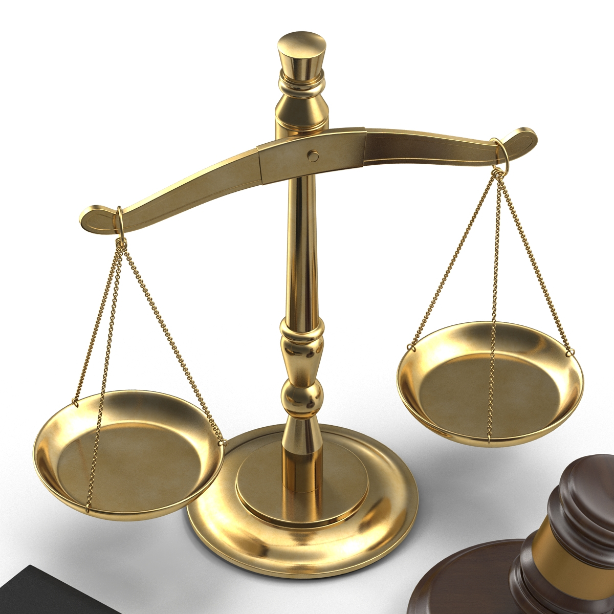 3d legal gavel scales law model