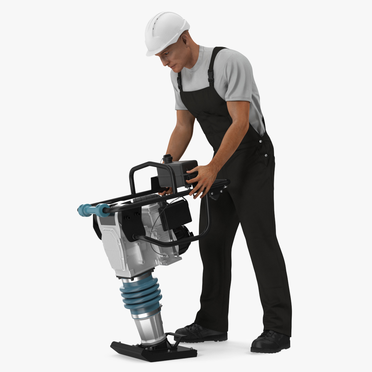Construction Worker with Tamping Rammer model - TurboSquid 1741401