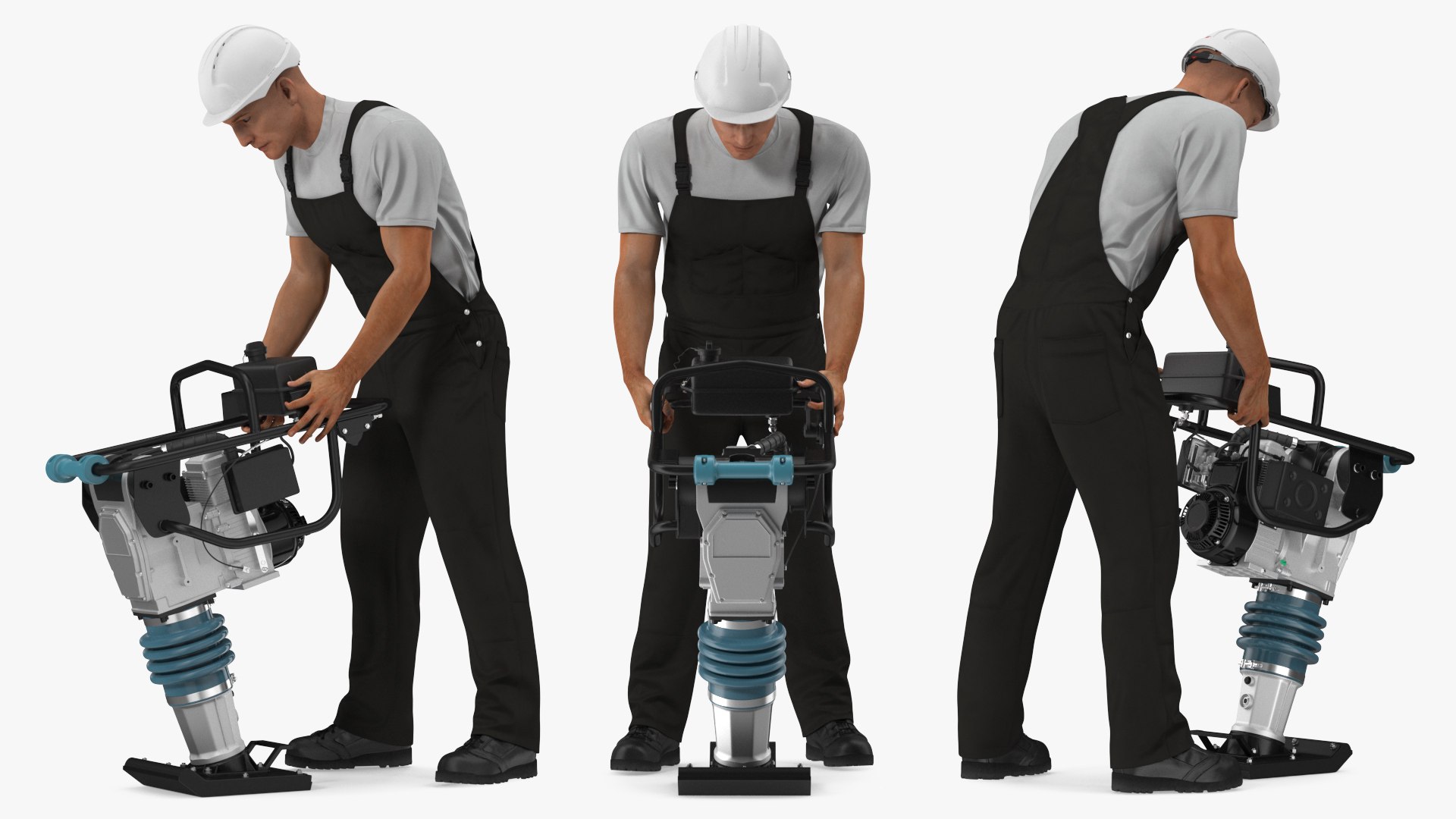 Construction Worker with Tamping Rammer model - TurboSquid 1741401