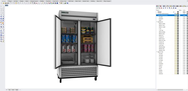 REFRIGERATOR AND FREEZER REACH-IN TRUE T-SERIES COLLECTION 3D 모델 ...