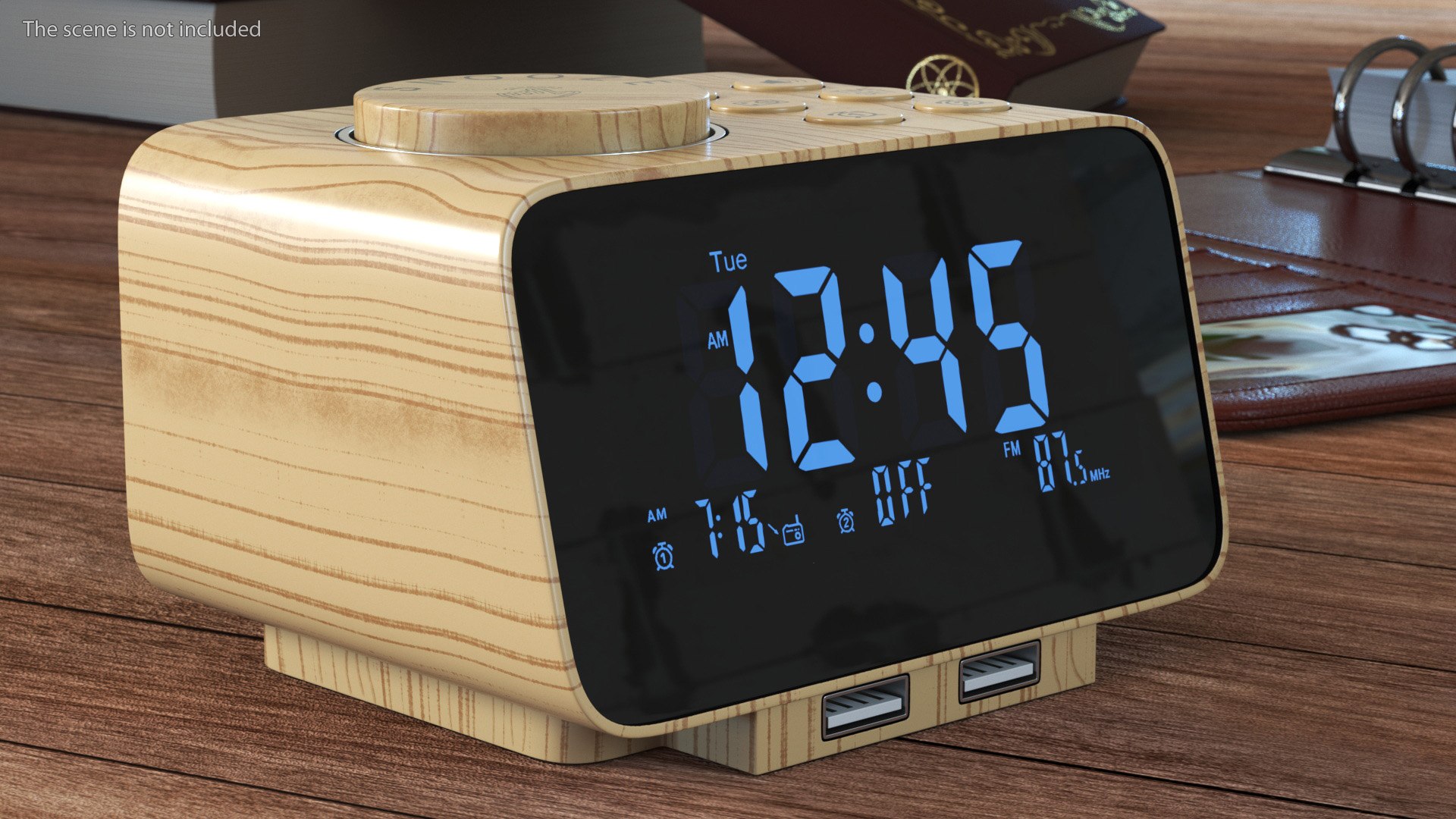3D Digital Alarm Clock Radio Wooden - TurboSquid 2026036