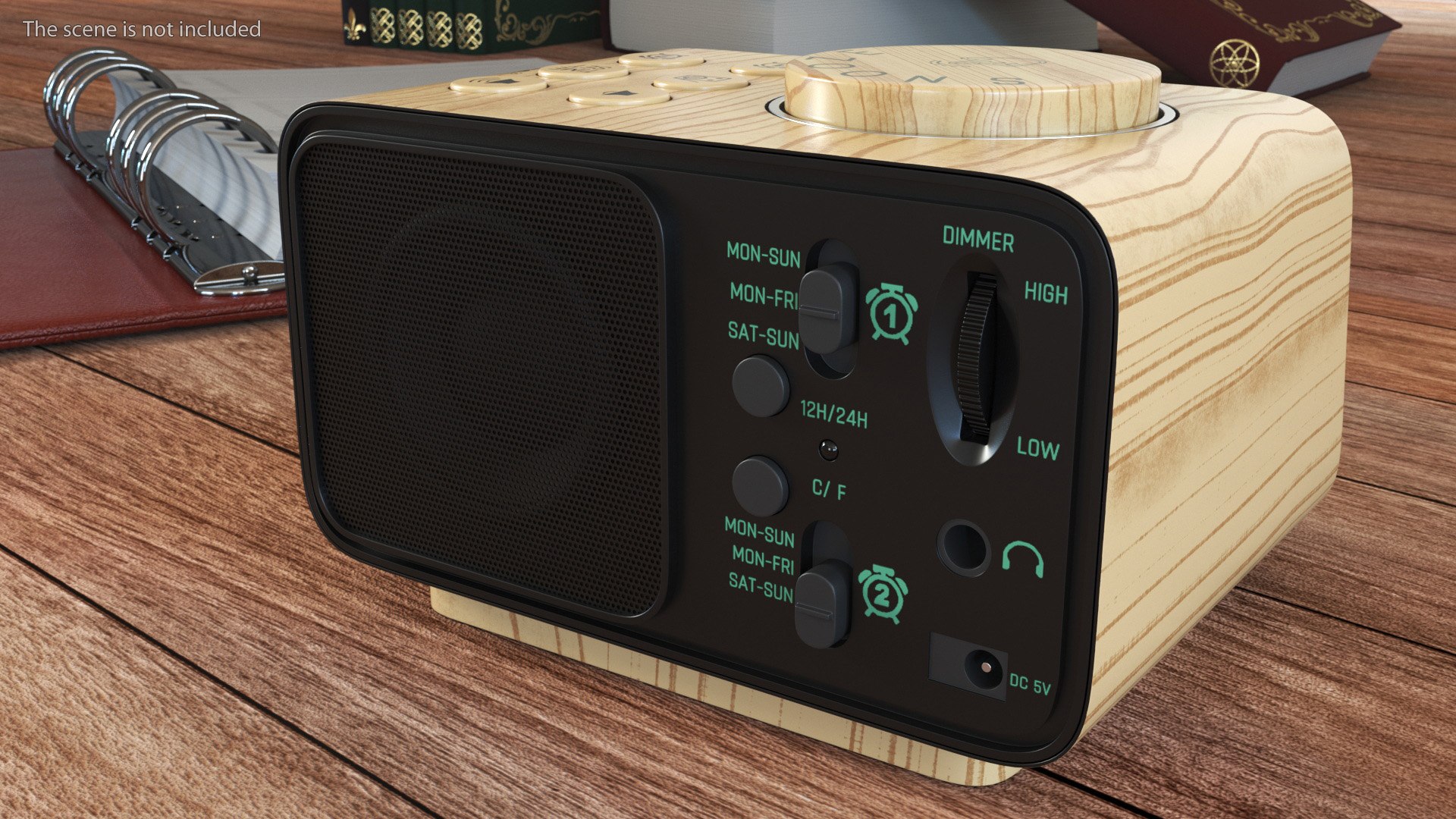 3D Digital Alarm Clock Radio Wooden - TurboSquid 2026036