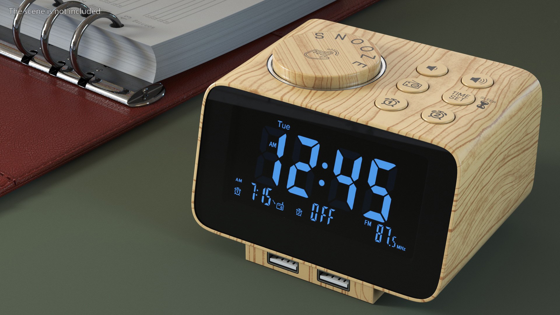 3D Digital Alarm Clock Radio Wooden - TurboSquid 2026036