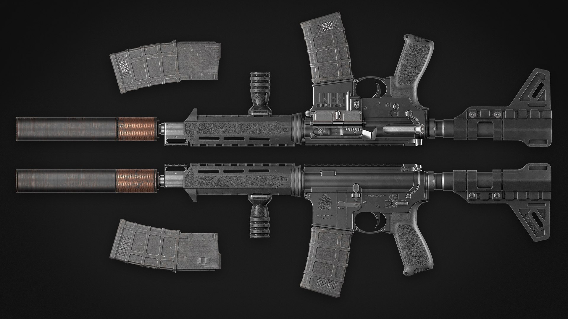AR-15 SAINT ACOG-MUZZLE-GRIP 3D Model - TurboSquid 1942700