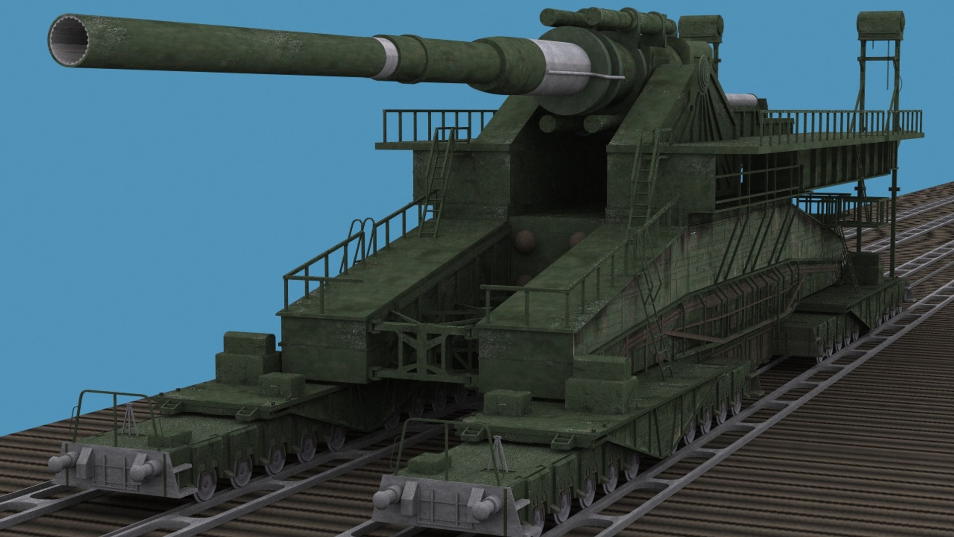 3d Model Of German Railroad Gun