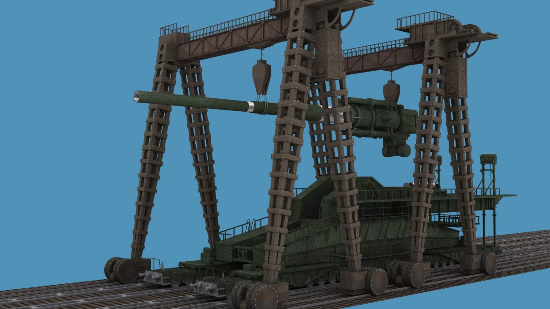 3d Model Of German Railroad Gun
