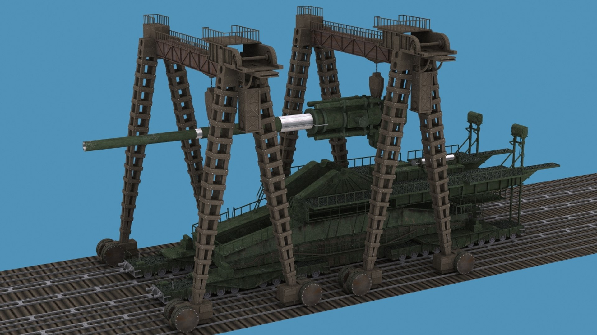 3d Model Of German Railroad Gun