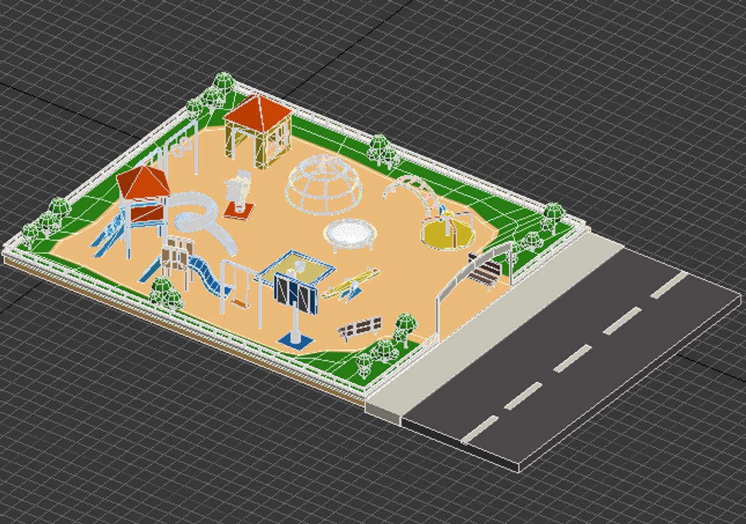 3D Isometric Playground 3D - TurboSquid 1747085