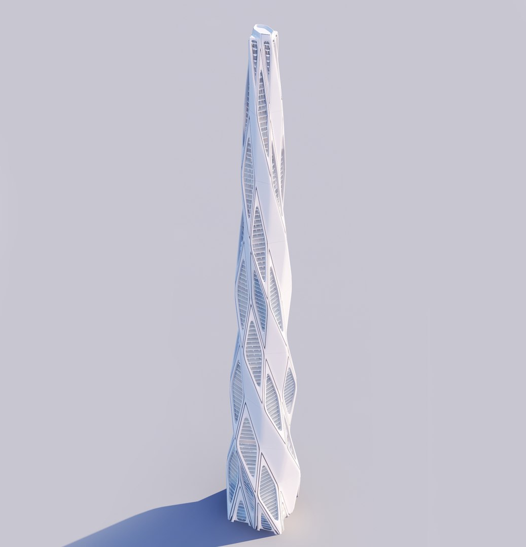 Twisting Tower 3D Model - TurboSquid 1759604