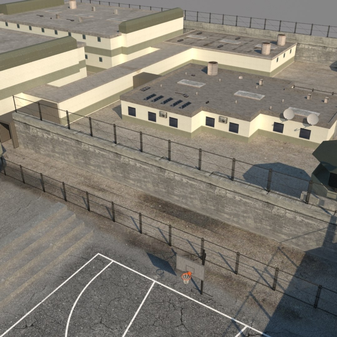 Prison Exterior Scene 3d Model
