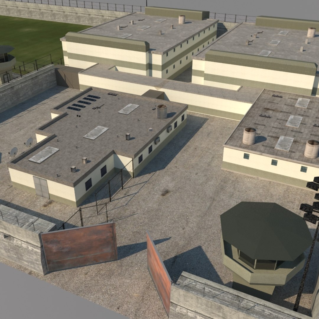 Prison Exterior Scene 3d Model