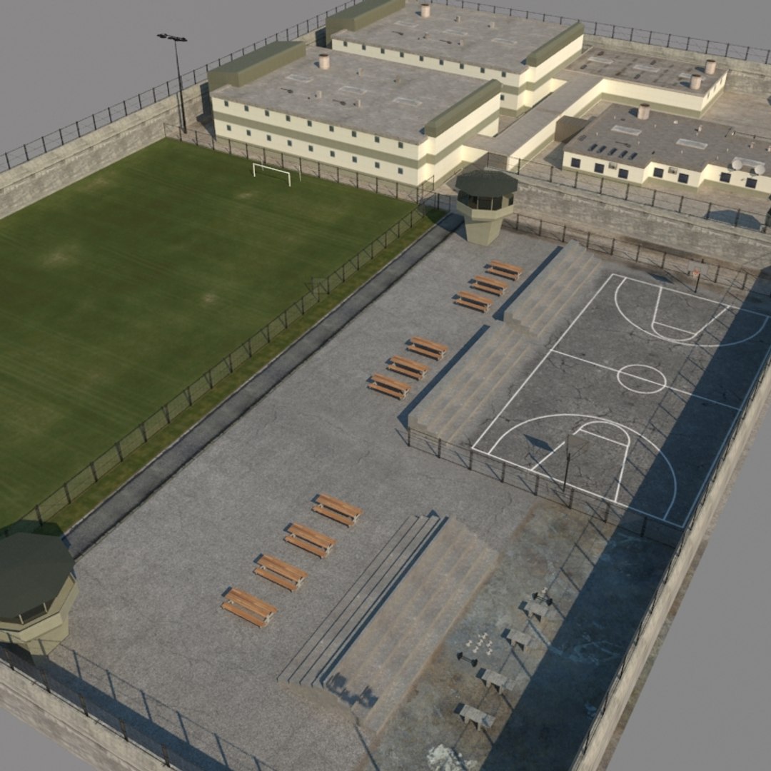 Prison Exterior Scene 3d Model