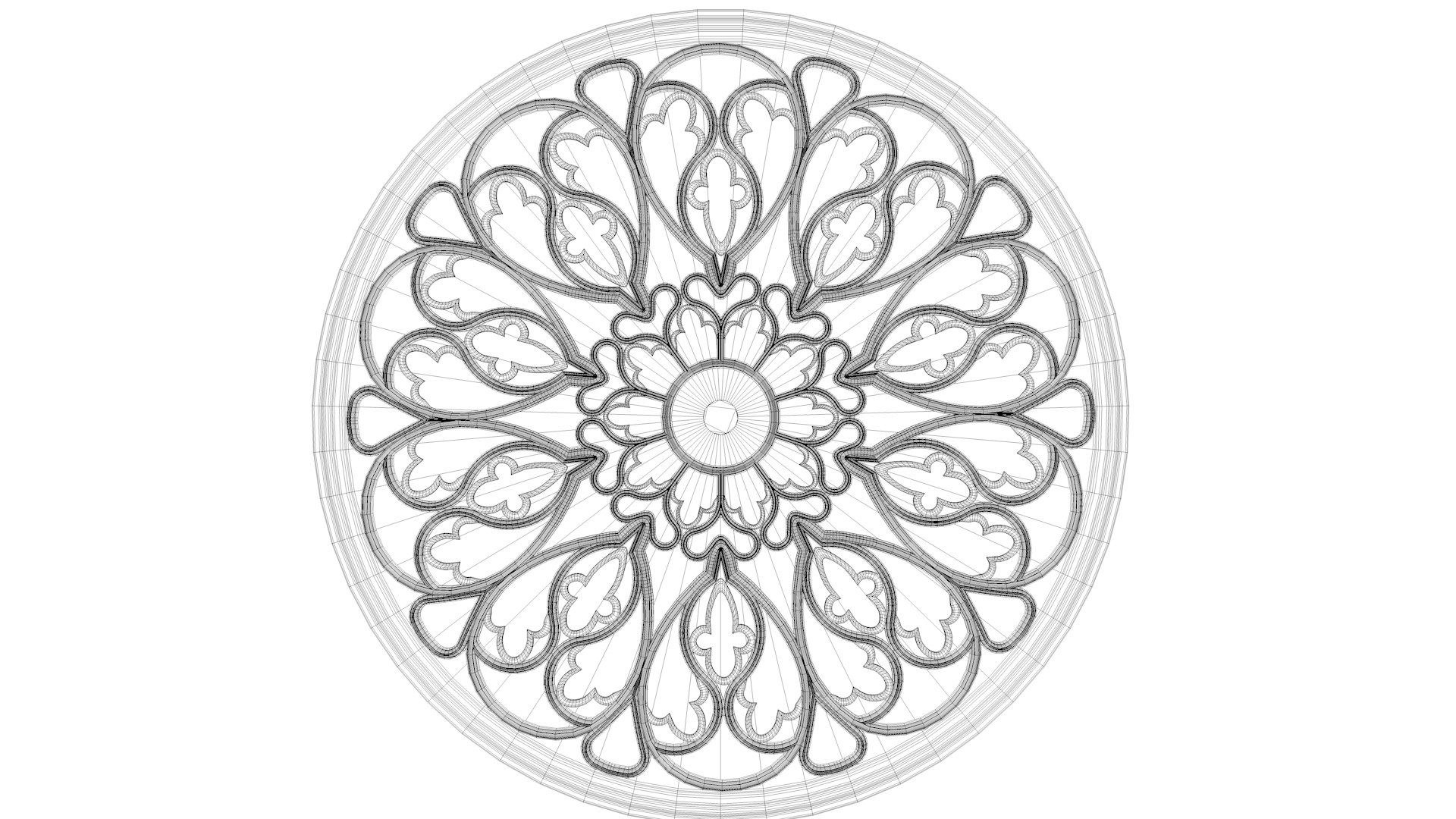 3D Elegant Gothic Rose Window collection - TurboSquid 1814395