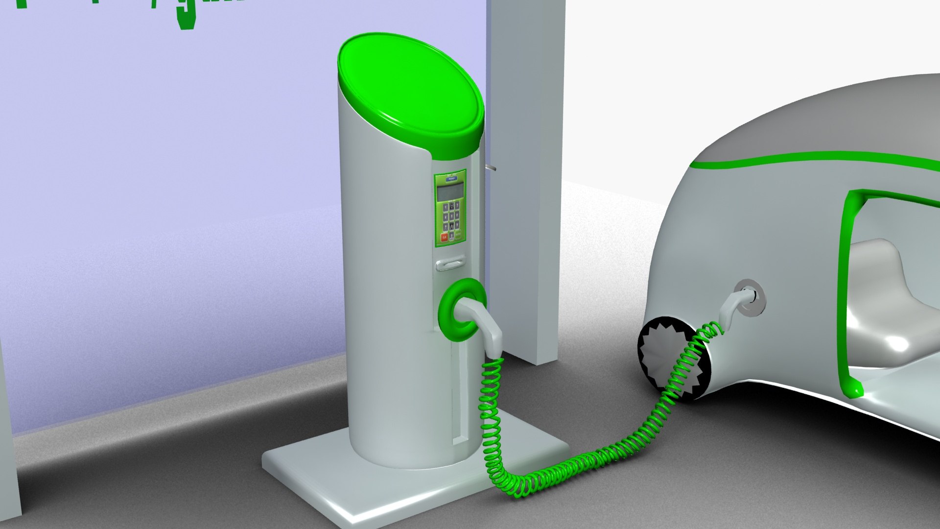 3D EV Charging Station - TurboSquid 1823406