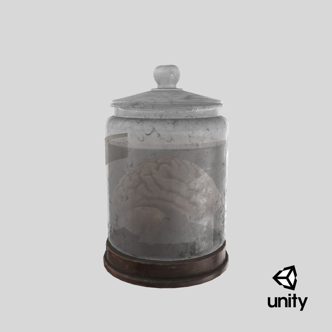 Vintage Organ Jar Human Brain PBR 3D Model - TurboSquid 2211562