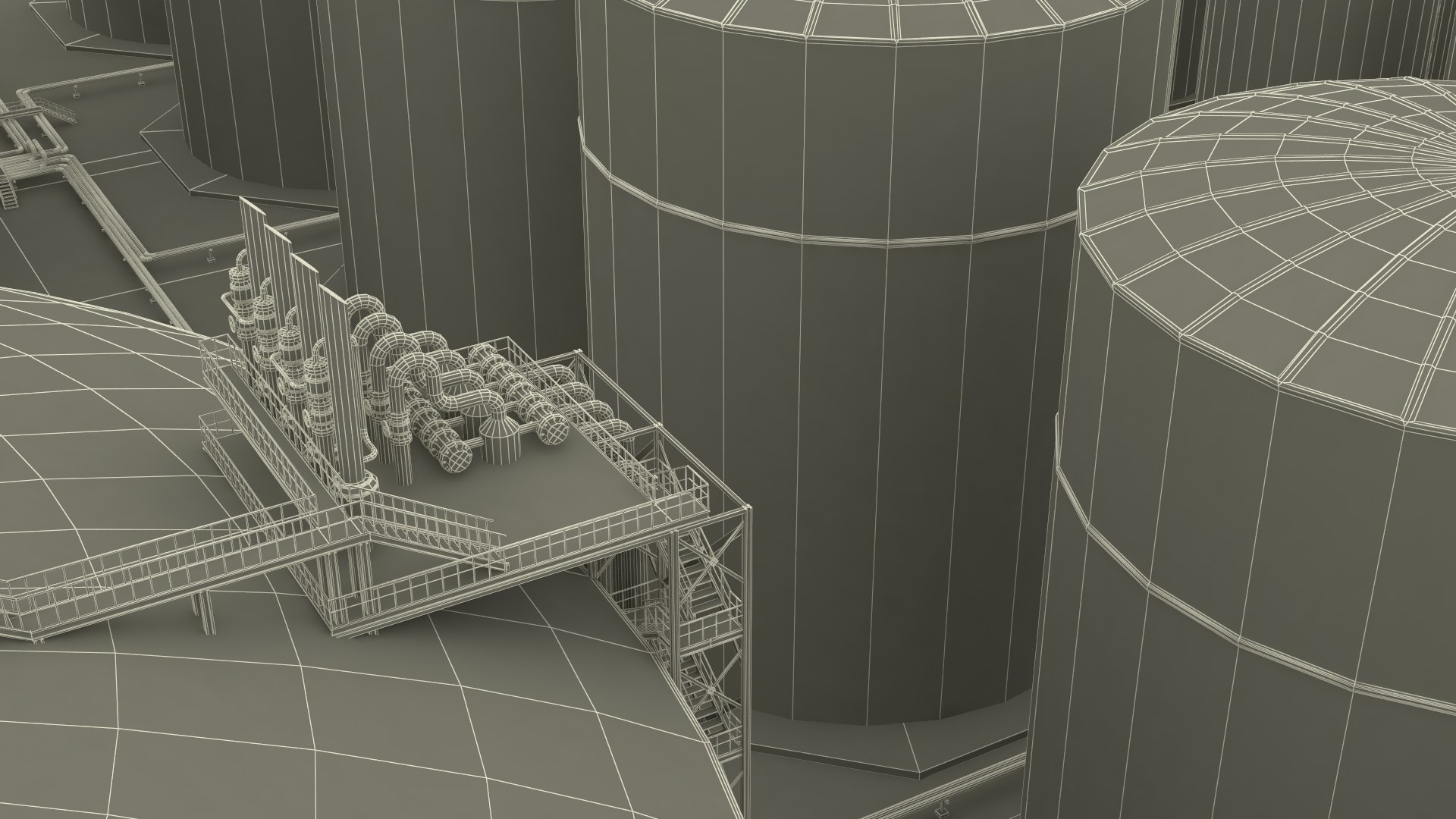 3D Liquefied Natural Gas LNG Terminal Model - TurboSquid 2309925