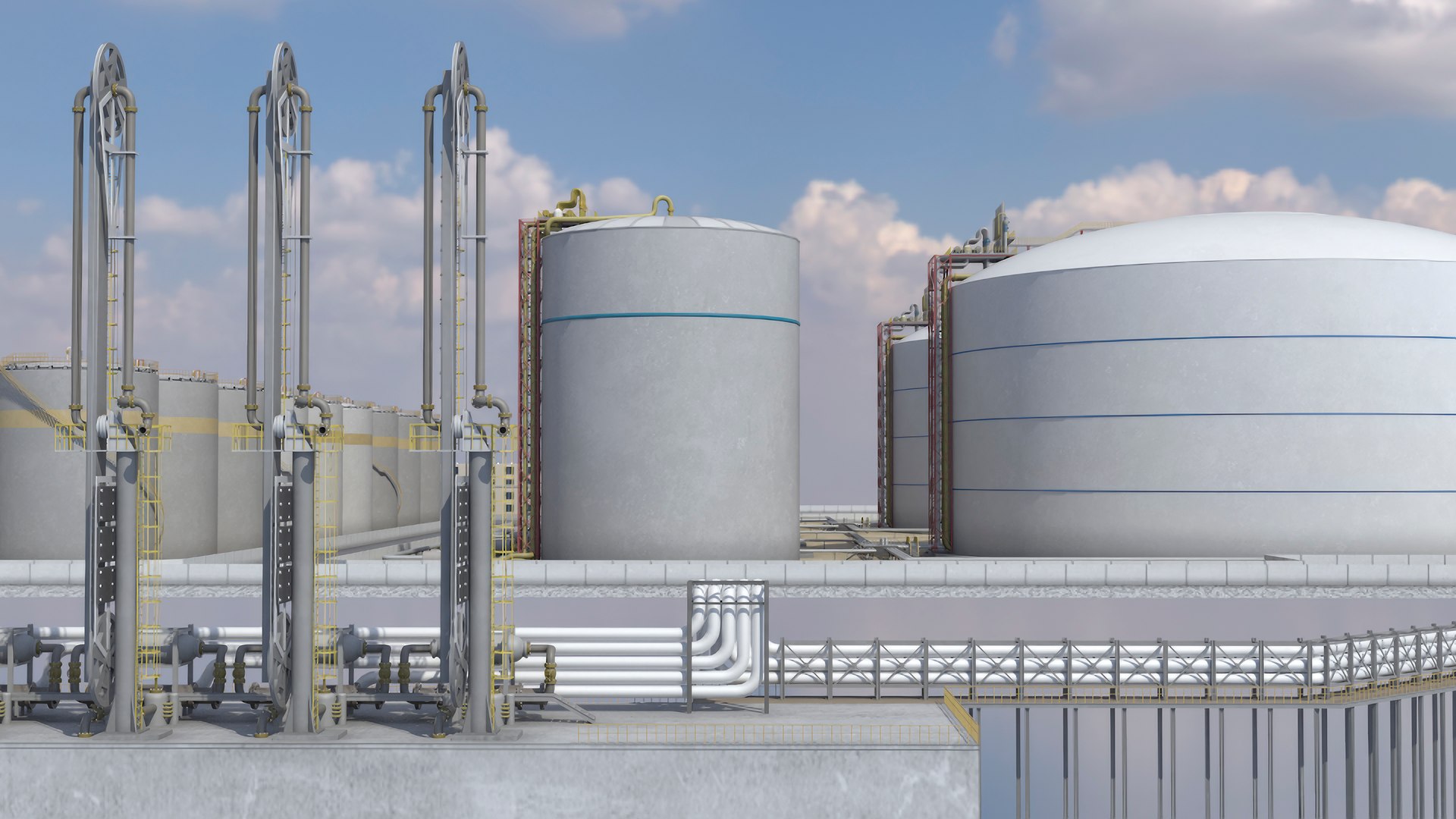 3D Liquefied Natural Gas LNG Terminal Model - TurboSquid 2309925