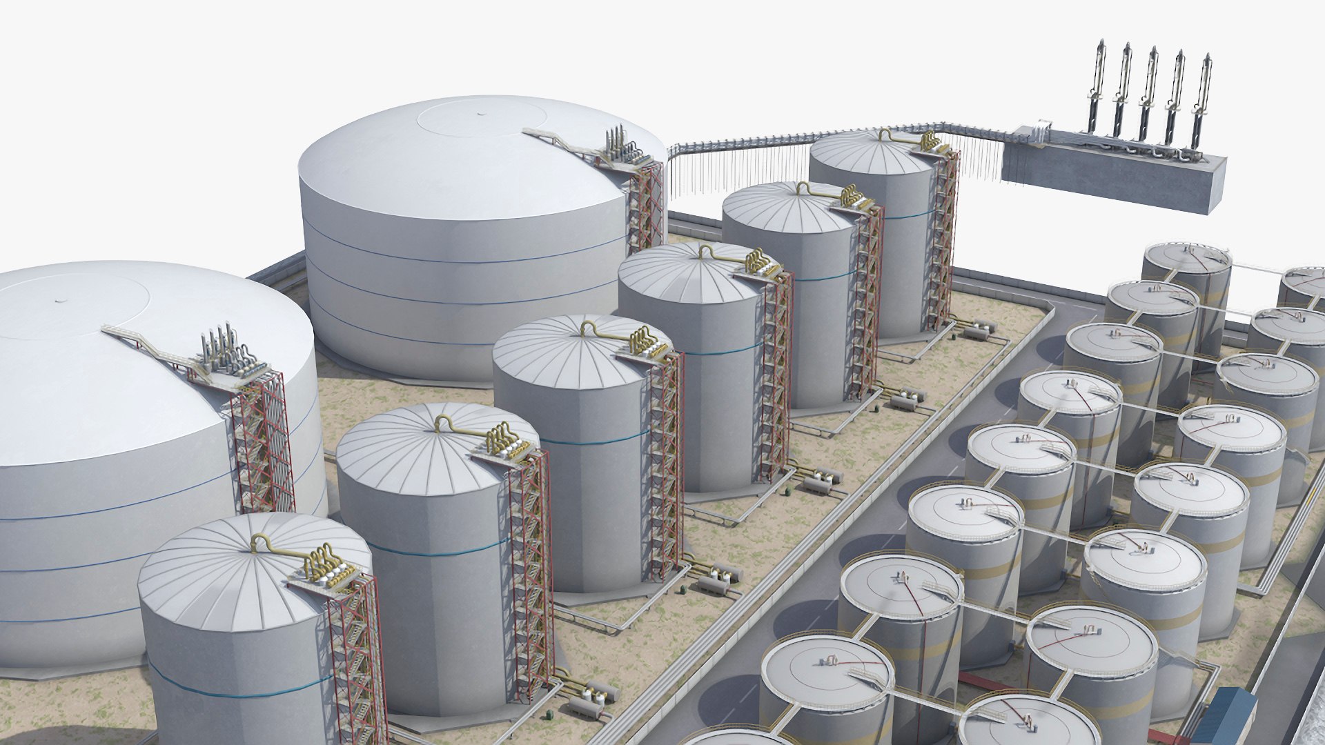 3D Liquefied Natural Gas LNG Terminal Model - TurboSquid 2309925