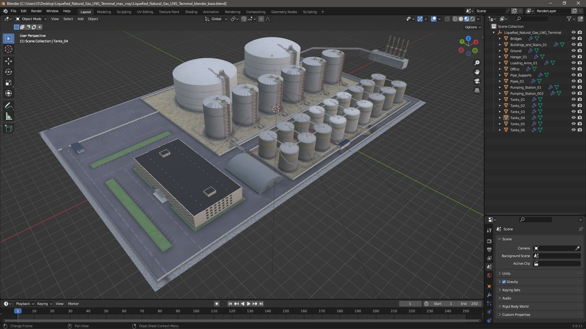 3D Liquefied Natural Gas LNG Terminal Model - TurboSquid 2309925