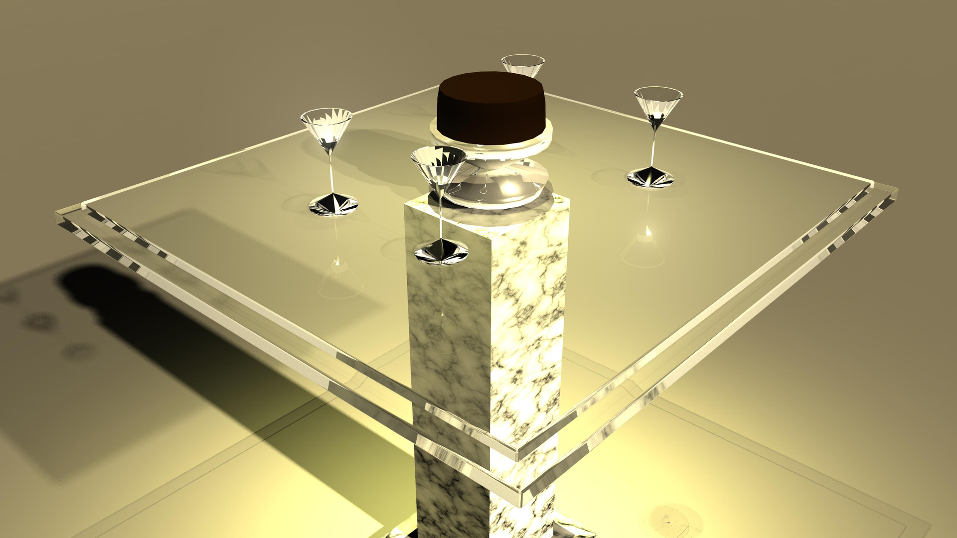 elegant table glass 3d model