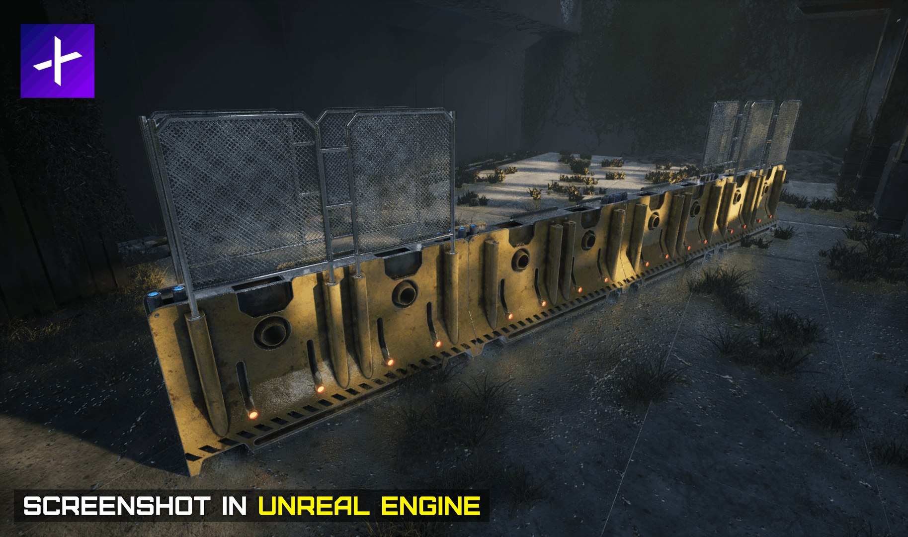 Wooden - Metal Sci-Fi Cyberpunk Barrier Collection 3D - TurboSquid 2356405