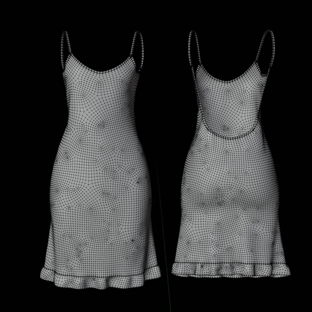 3D Model Silk Satin Backless Slip Dress - 3D Night Gown - TurboSquid ...