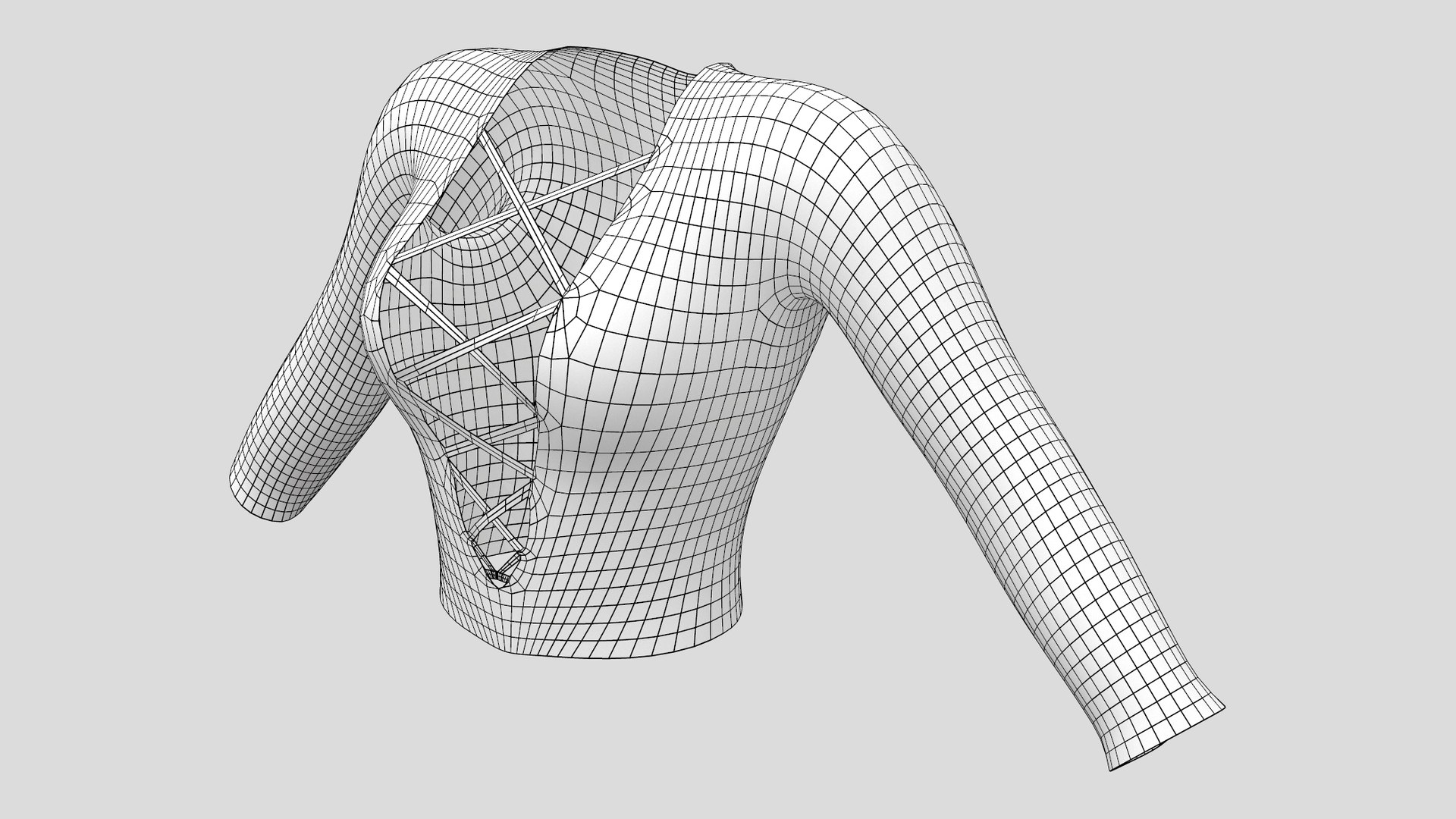 3D Lace Front Deep Cleavage Top - TurboSquid 1861360