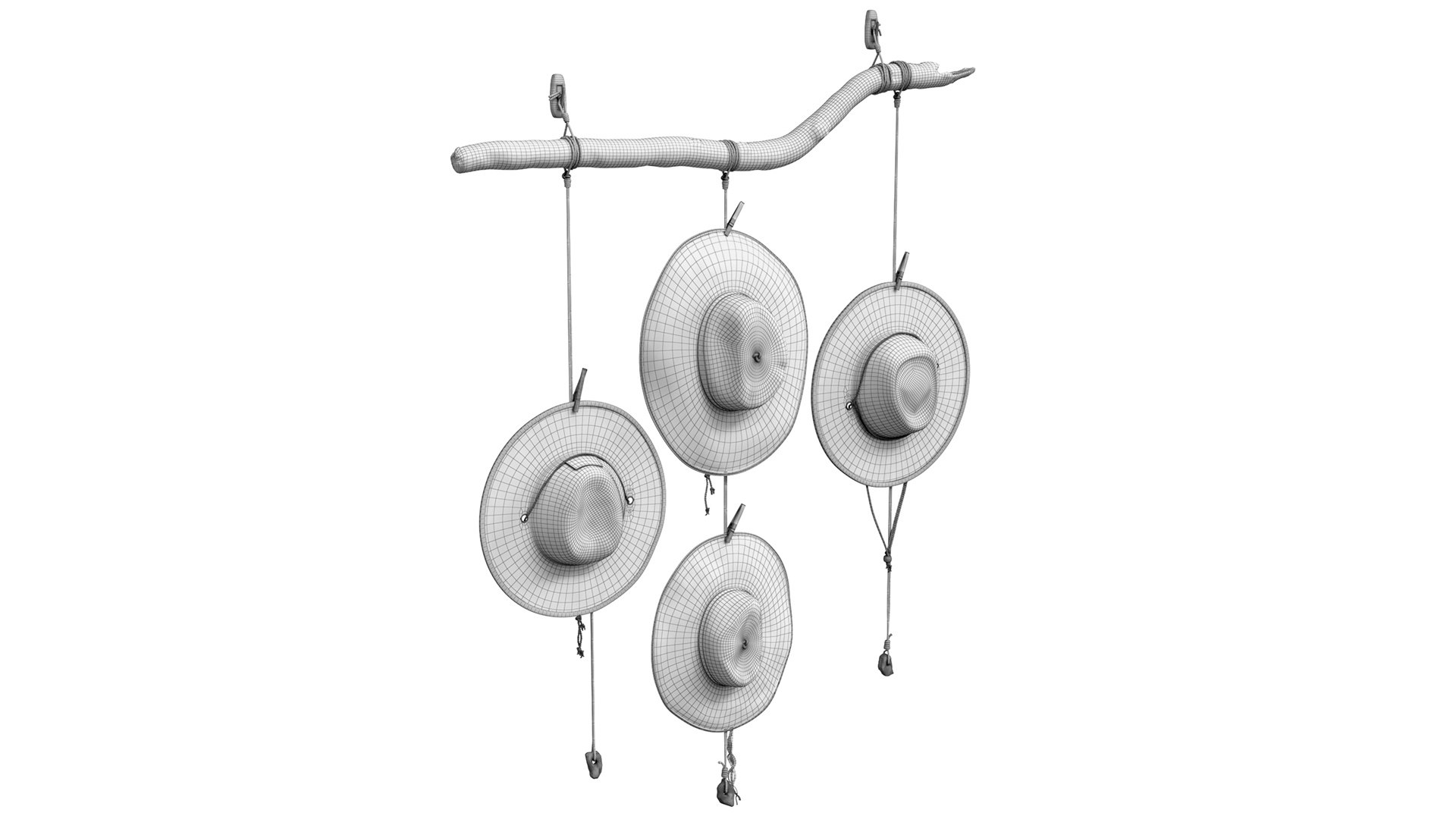 3D Hat Hanger Wall Boho Decoration - TurboSquid 2117045