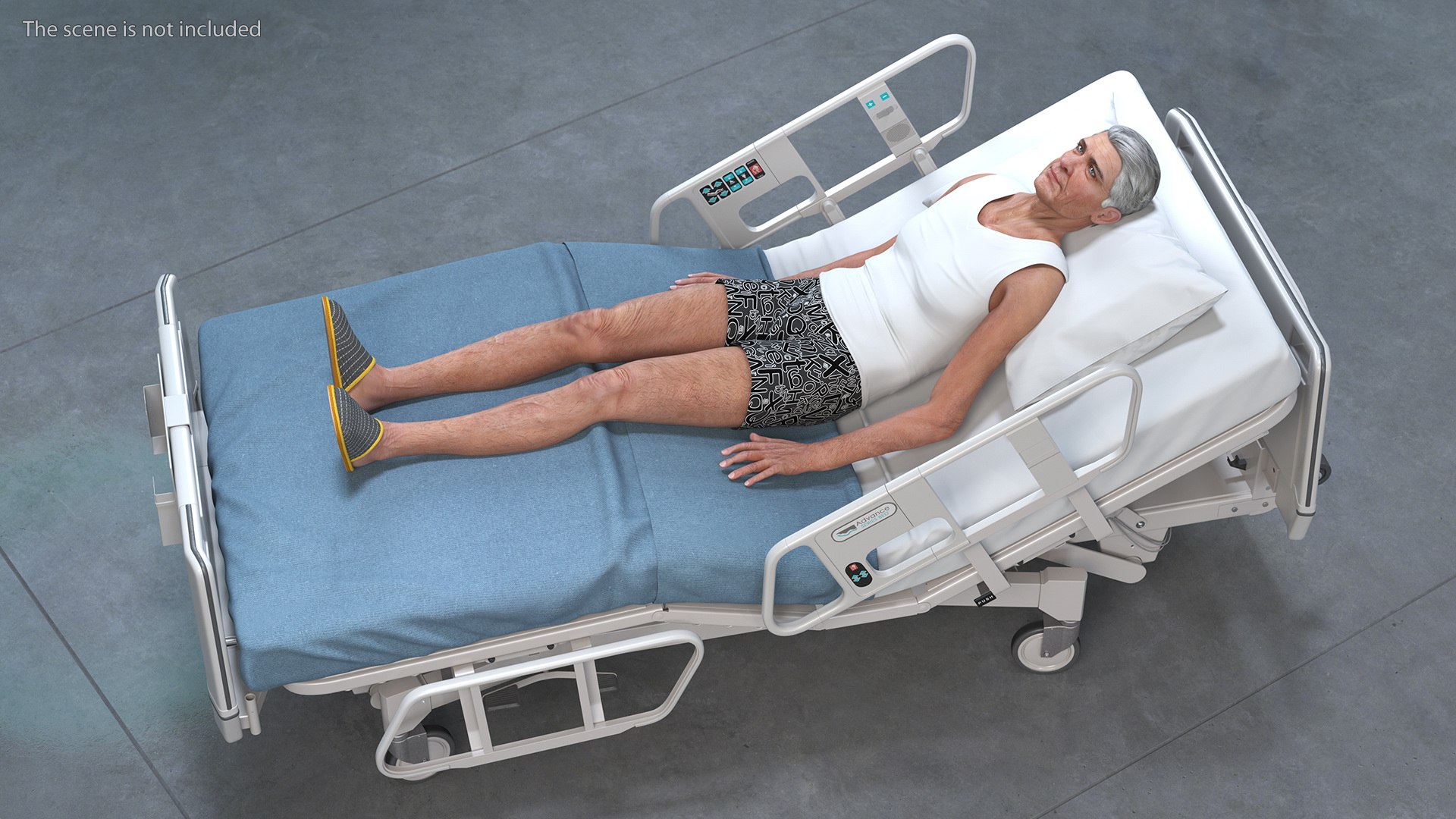 Patient on Hospital Bed 2 3D model - TurboSquid 1852900