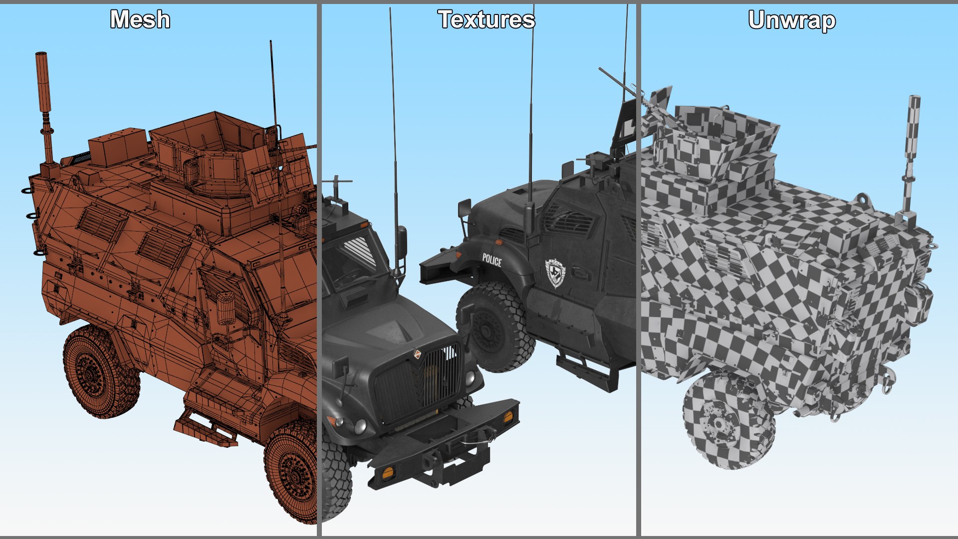 SWAT Vehicle International MaxxPro Simple Interior 3D - TurboSquid 2068513