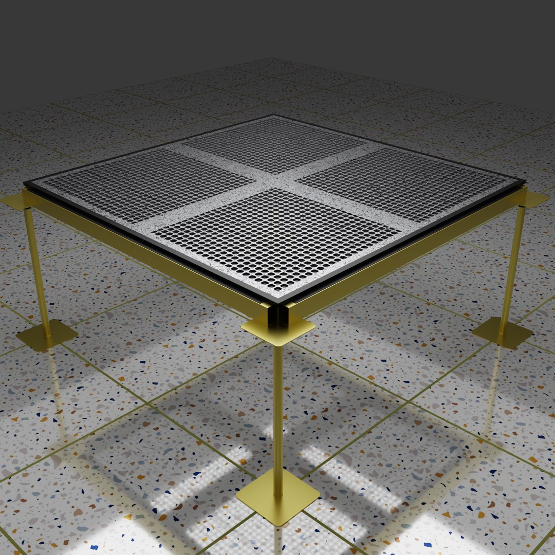 Perforated Raised Floor With Pedestals And Stringers 3D - TurboSquid ...