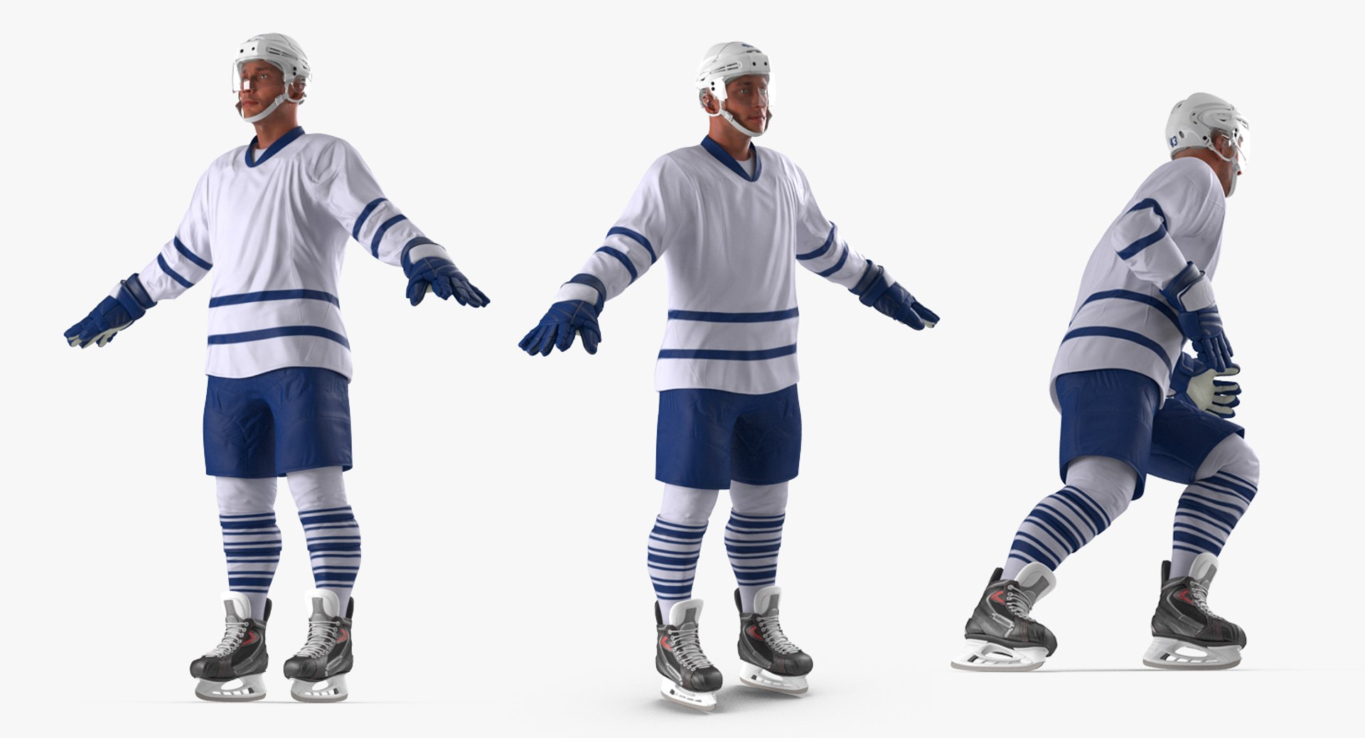 3d hockey player generic 4 model