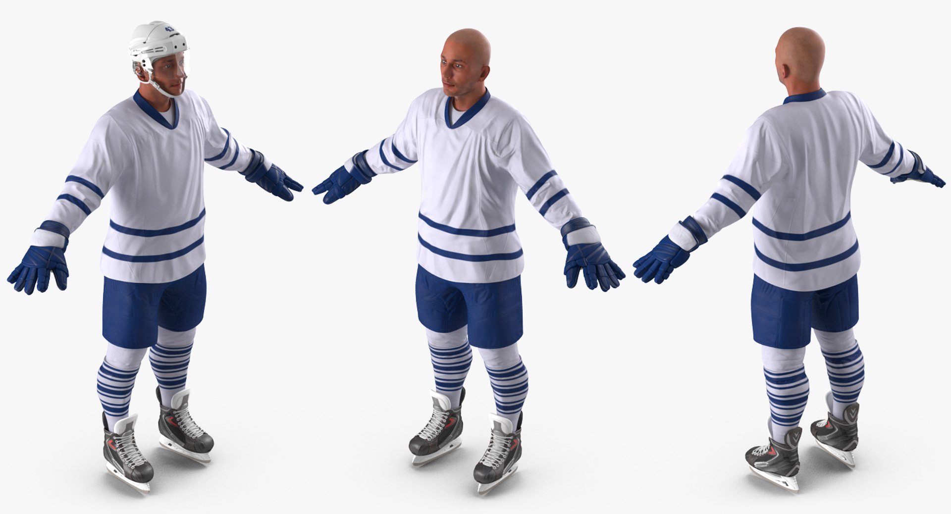 3d hockey player generic 4 model
