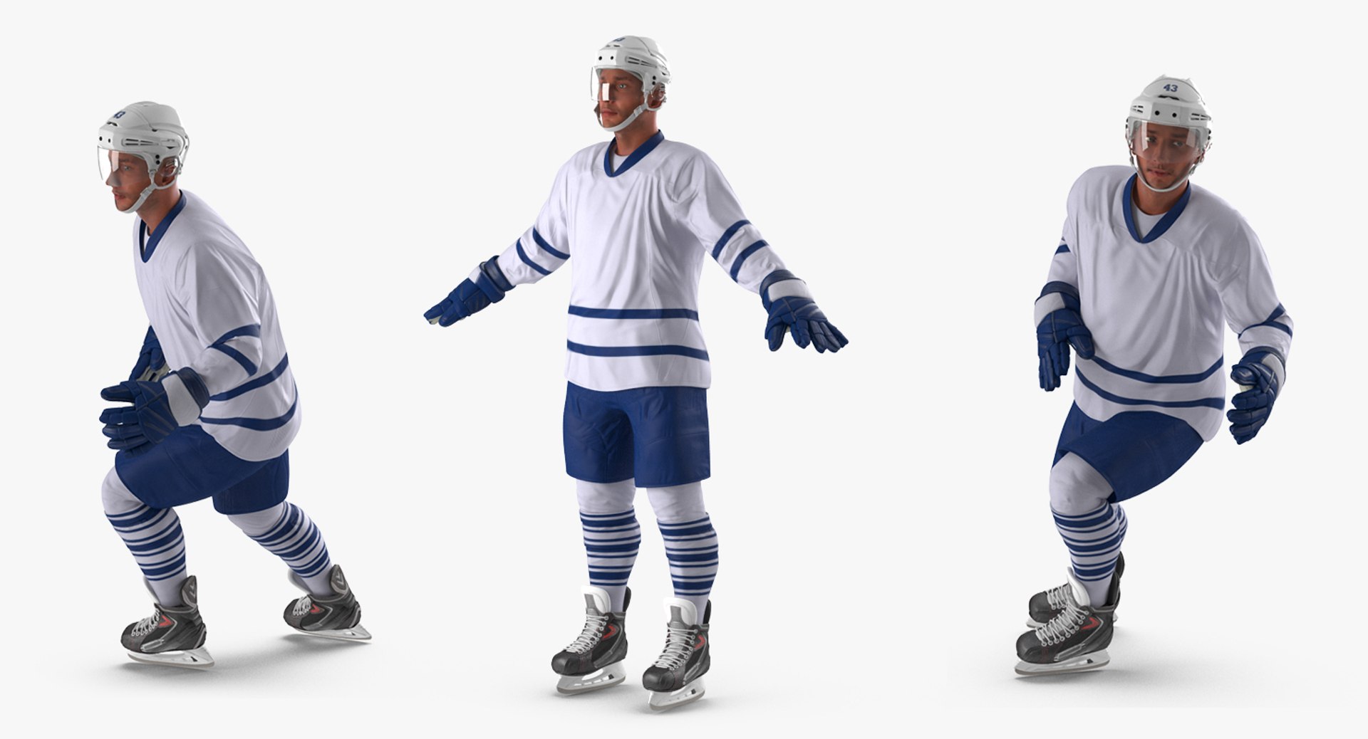 3d hockey player generic 4 model