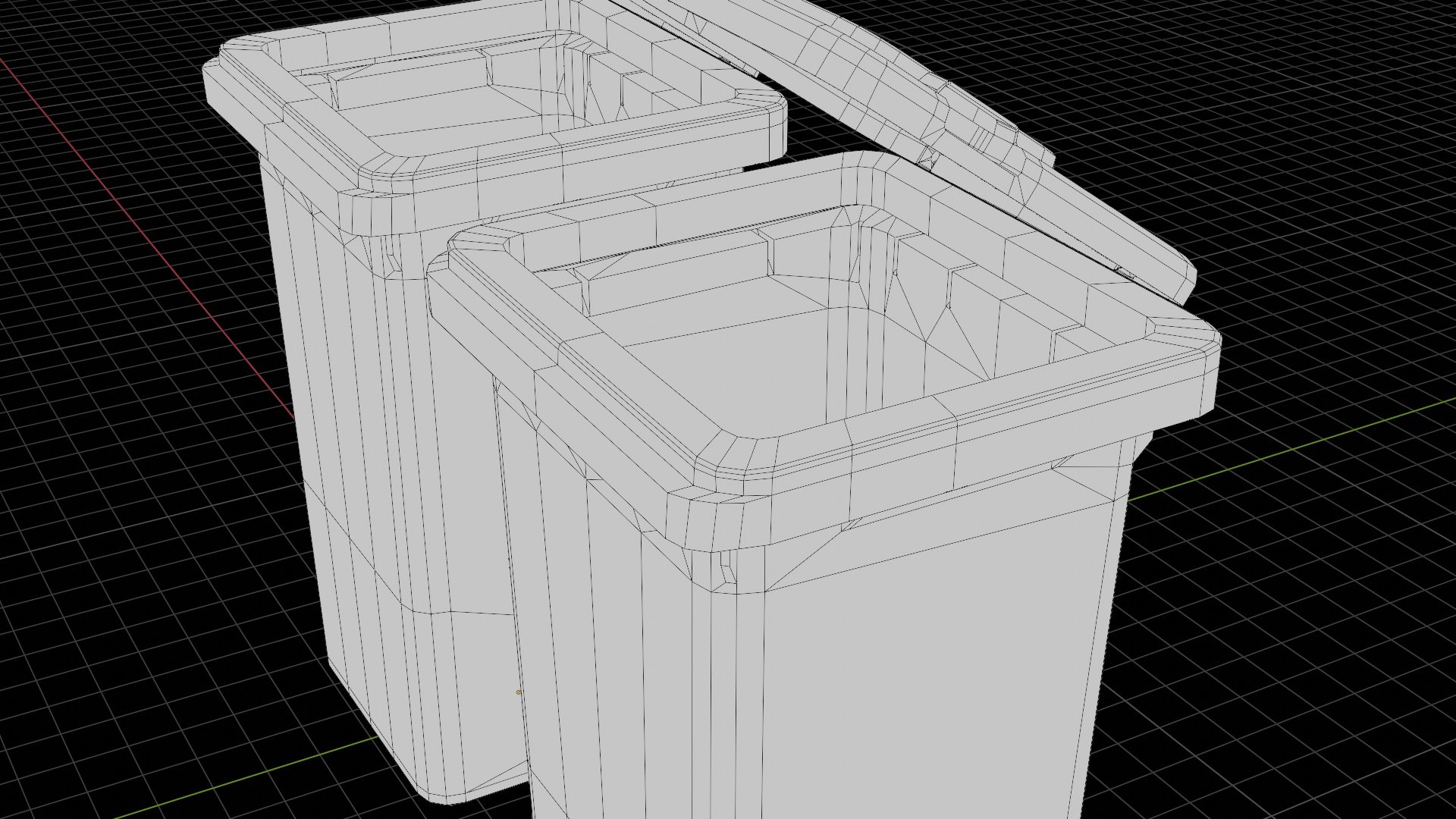 Plastic dust bin with 4k pbr textures clean and dirty 3D model ...