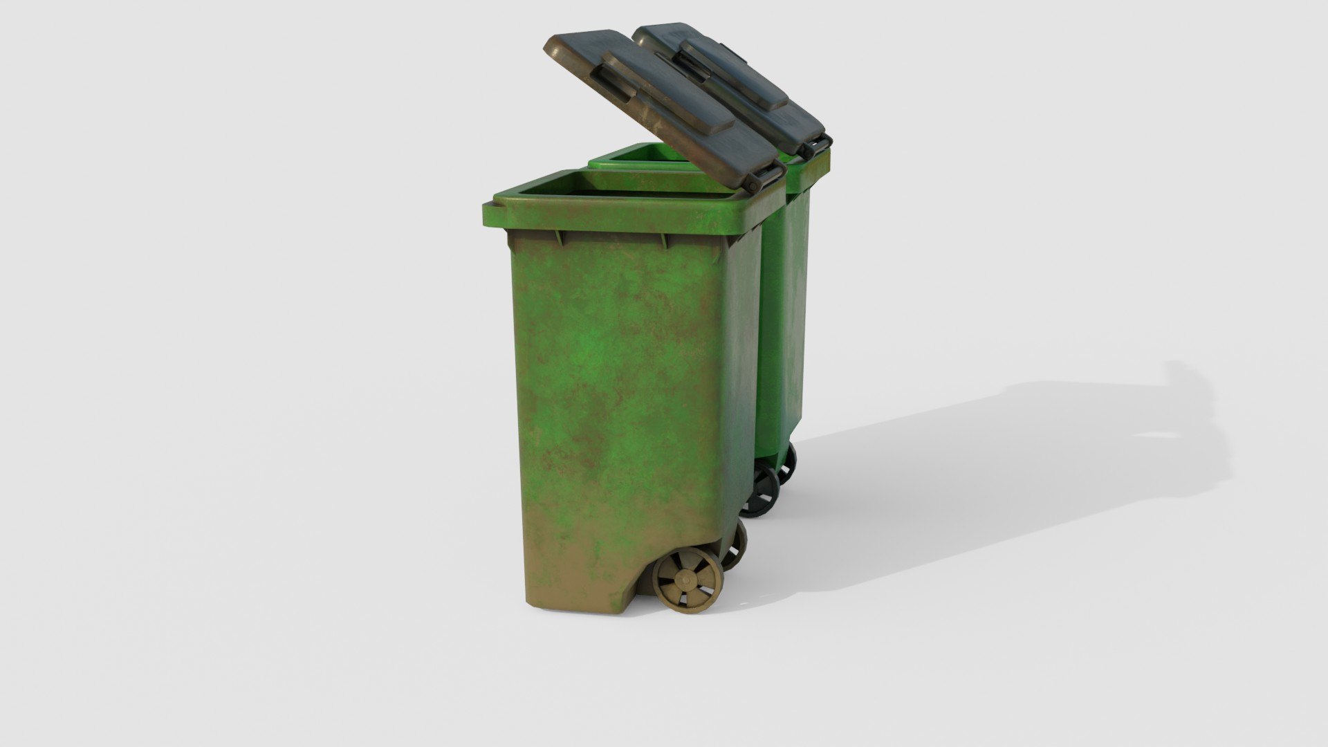 Plastic dust bin with 4k pbr textures clean and dirty 3D model ...