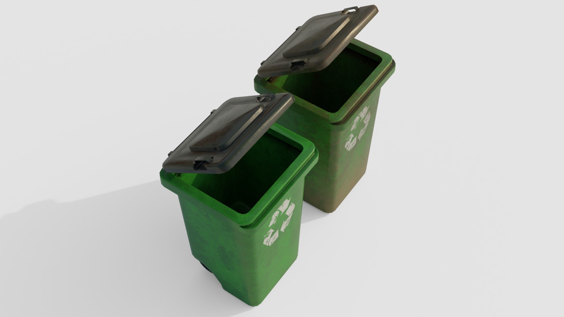Plastic dust bin with 4k pbr textures clean and dirty 3D model ...