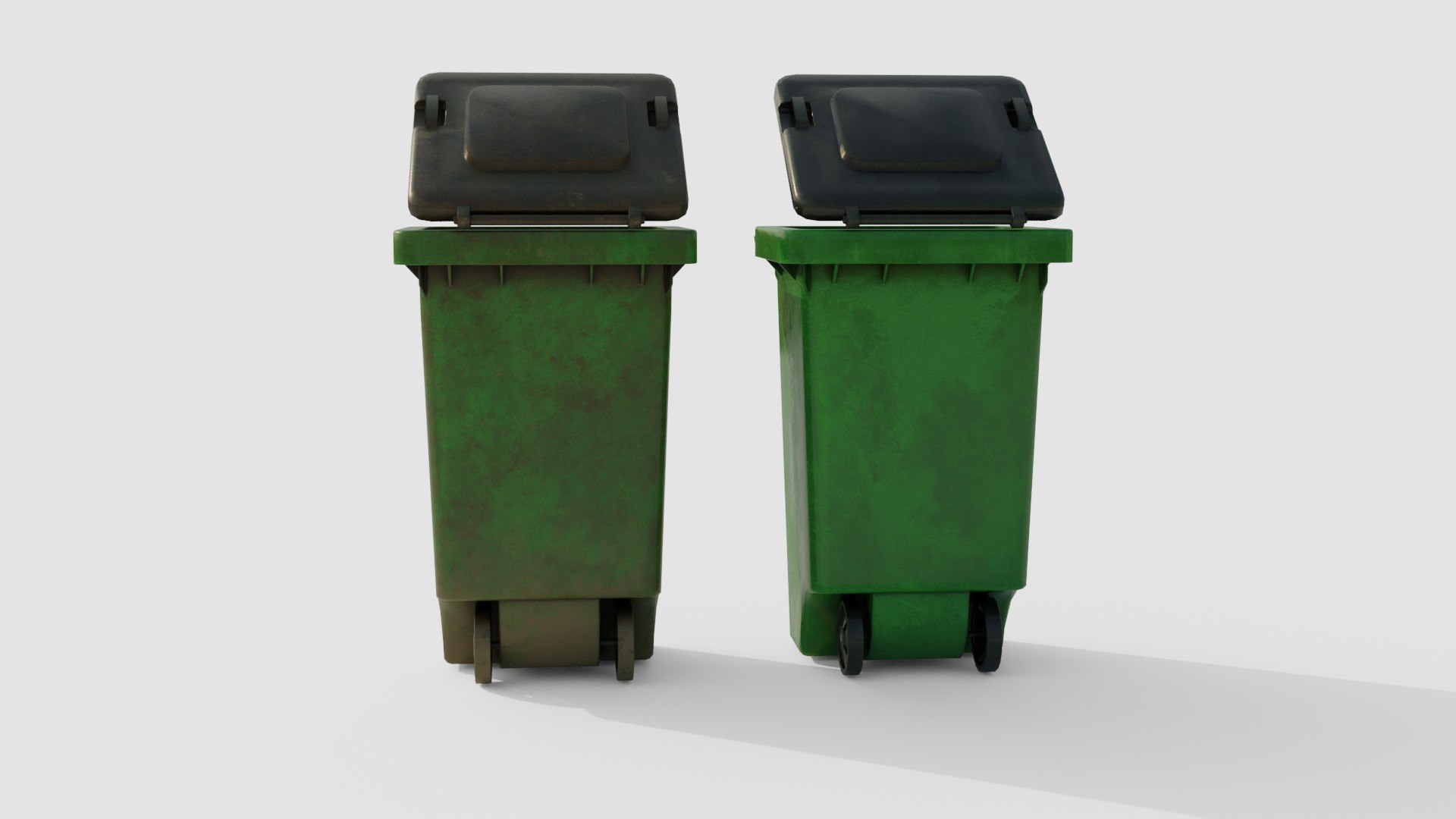 Plastic dust bin with 4k pbr textures clean and dirty 3D model ...
