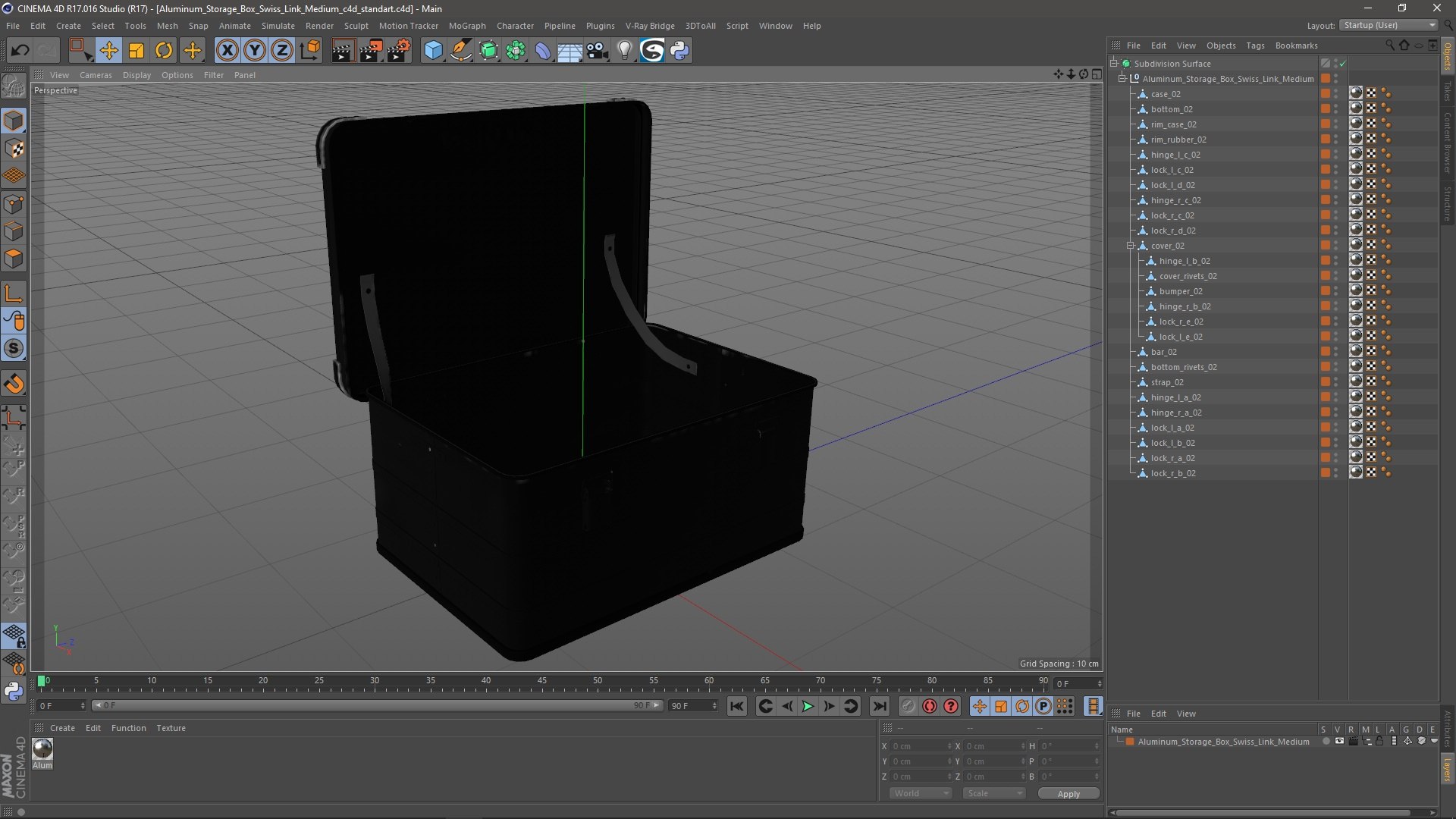 Aluminum Storage Box Swiss Link Medium Model - TurboSquid 2219334