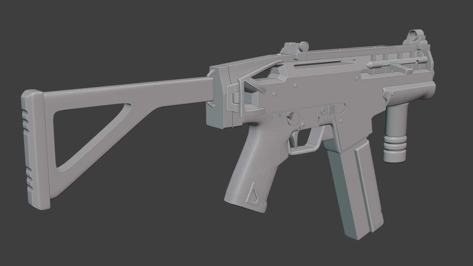 Militech Submachine Gun Cyberpunk 3D Model - TurboSquid 1594595