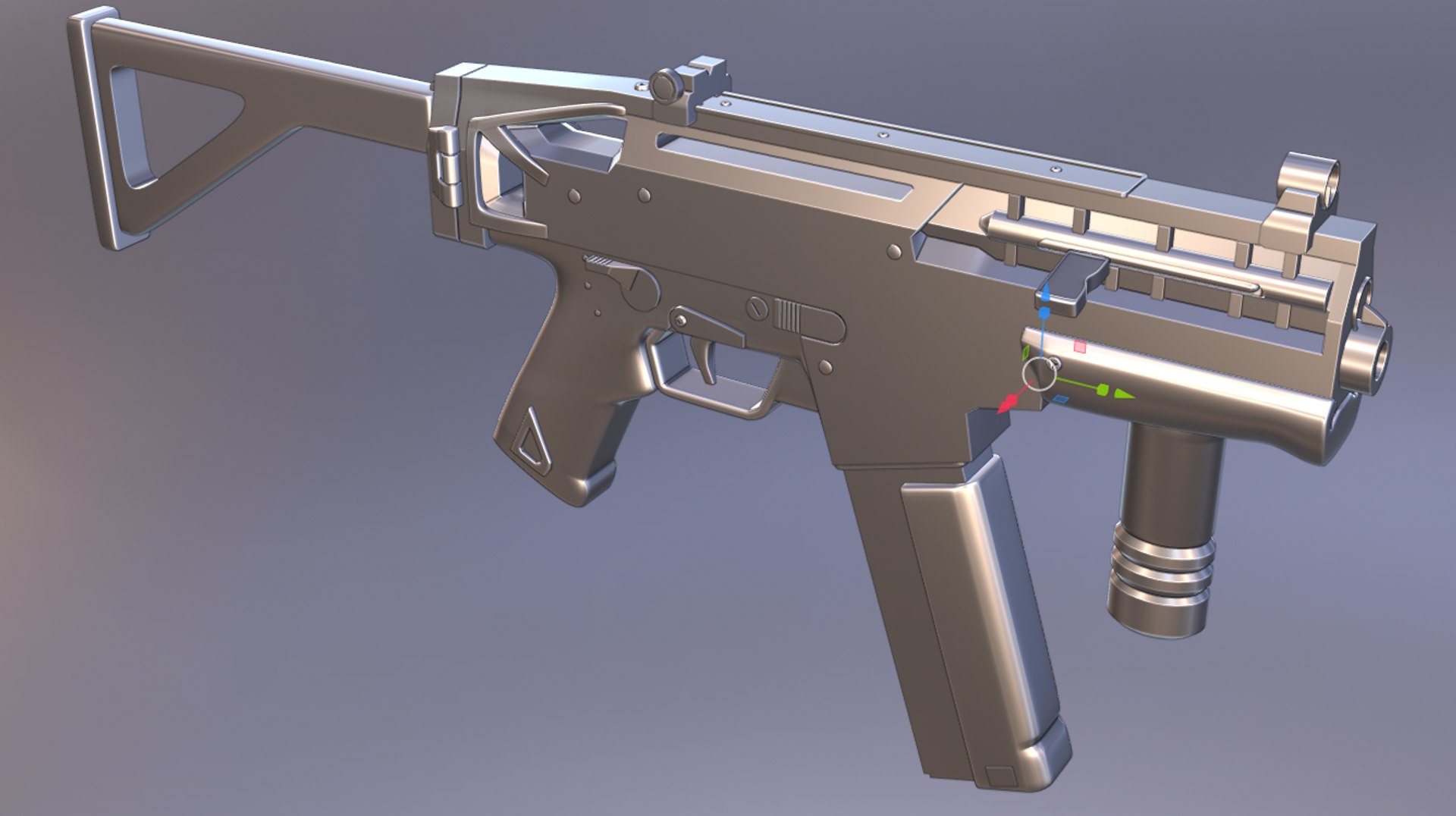 Militech Submachine Gun Cyberpunk 3D Model - TurboSquid 1594595