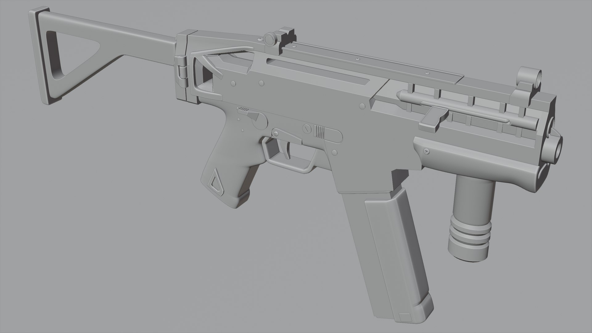 Militech Submachine Gun Cyberpunk 3D Model - TurboSquid 1594595